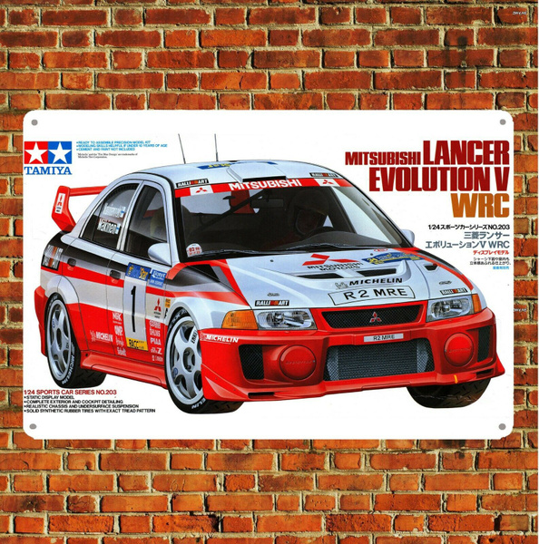 Metal Poster Car Scale Model Tin Sign Plaque Tamiya Mitsubishi Lancer ...