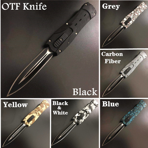 2022 Tactical OTF AUTOMATIC Spring Knife Fixed Blades Double ...