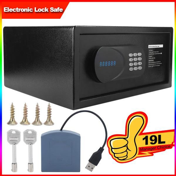 Newest Heavy Duty Safe Box Mechanical Type 19L Large Capacity Black Arc ...