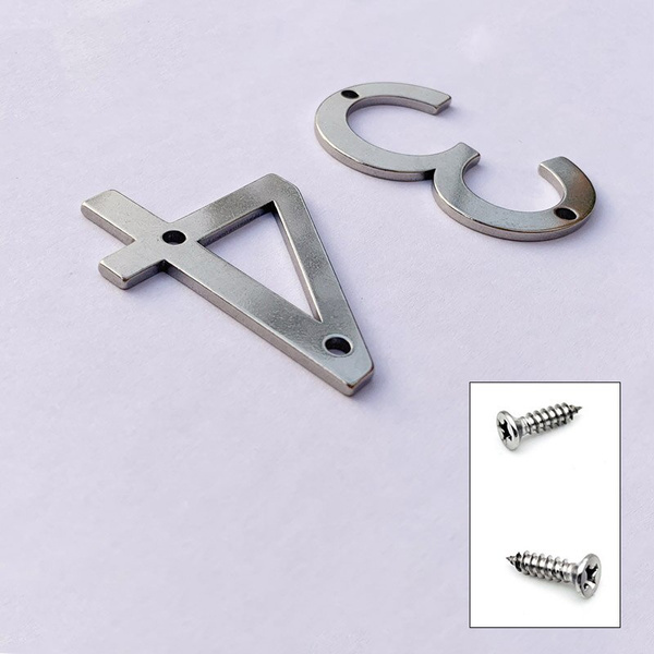 50mm Stainless Steel House Numbers With Screws Metal Digital Label ...