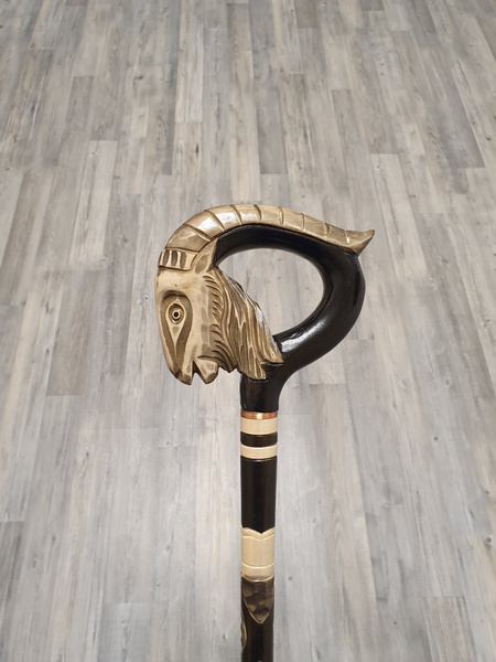Goat walking stick, wood carved goat walking cane | Wish