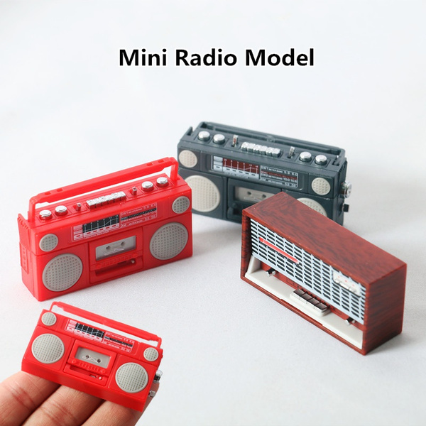 Mini Retro Radio Model Dollhouse Appliances Black/Red/Brown Radio Dolls ...