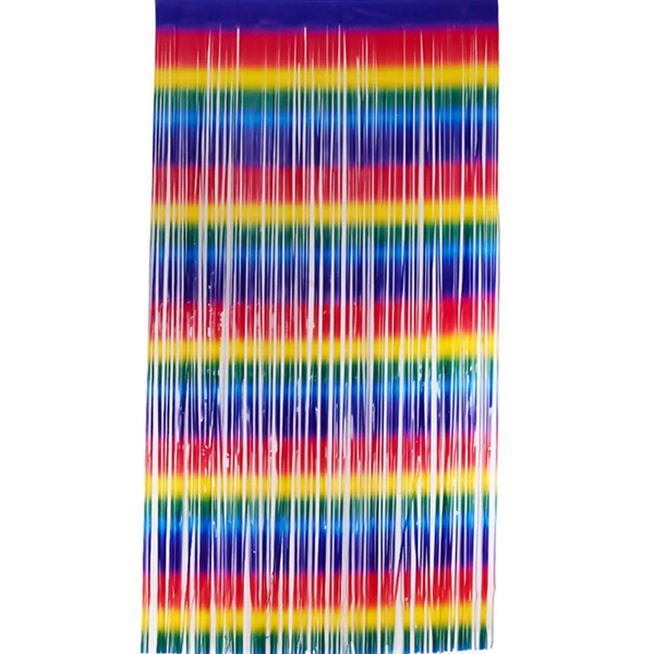 Rainbow Gradient Colorful Foil Fringe Curtain Backdrop 3ft x 6.6ft ...