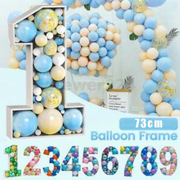 DIY Birthday Number Balloons Filling Box Frame Mosaic Heart Balls Box ...