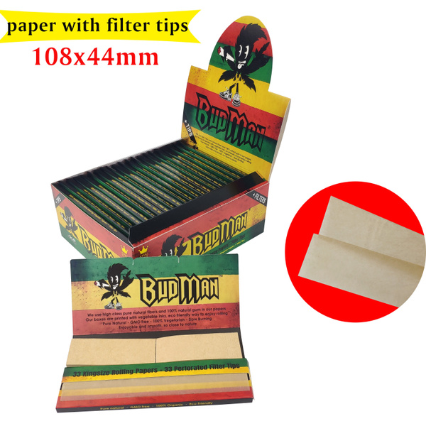 792 leaves + 792 tips/ box KingSize Unbleached Brown Rolling Paper With ...