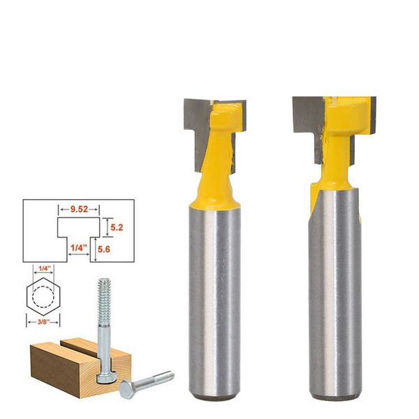 2pcs/set T-Slot Keyhole Cutter Wood Router Bit Carbide Cutter For Wood ...