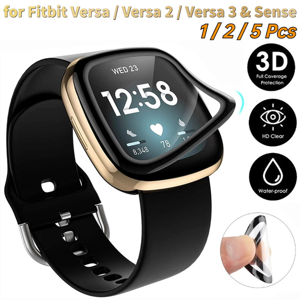 For Fitbit Versa 3 / Sense Smart Watch 3D Clear Protective Film Full ...