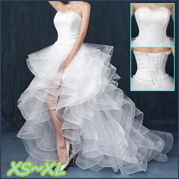 2021 Front Short Long Back Wedding Dress Lace Wedding Gown Sweet Bride ...
