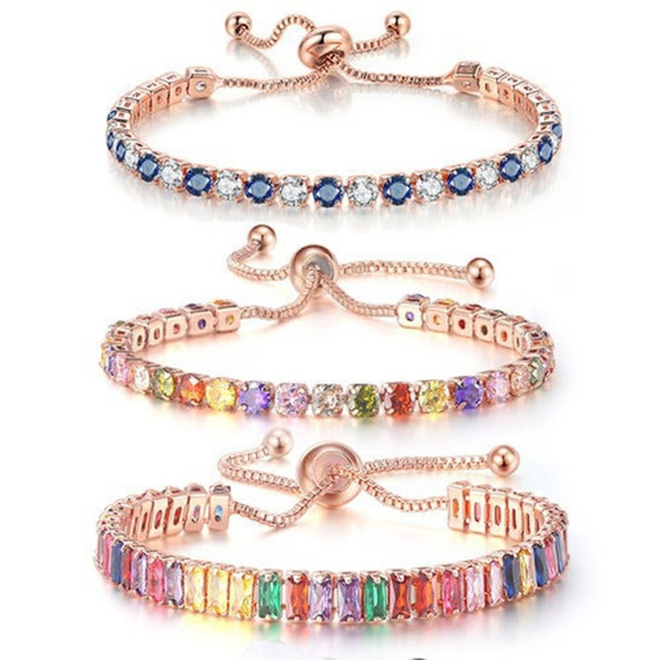 Multicolor Tennis Bracelet Pull String Slid Bracelets For Womens ...