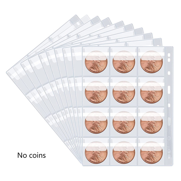 Coin Collection Page 10 Sheets Coins Insert Pages with 120 Pockets ...