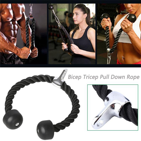 Tricep Rope Cable Attachment 27'' Rope Length, Pull Down Fitness Cable ...