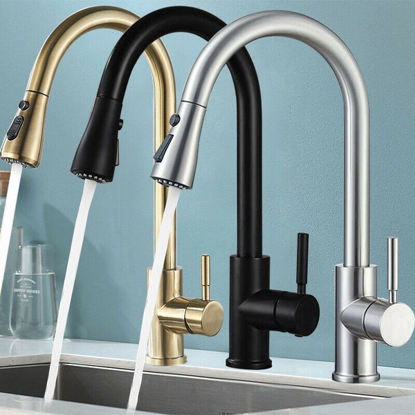 Kitchen Faucet Single Hole Pull Out Spout Kitchen Sink Mixer Tap Stream ...