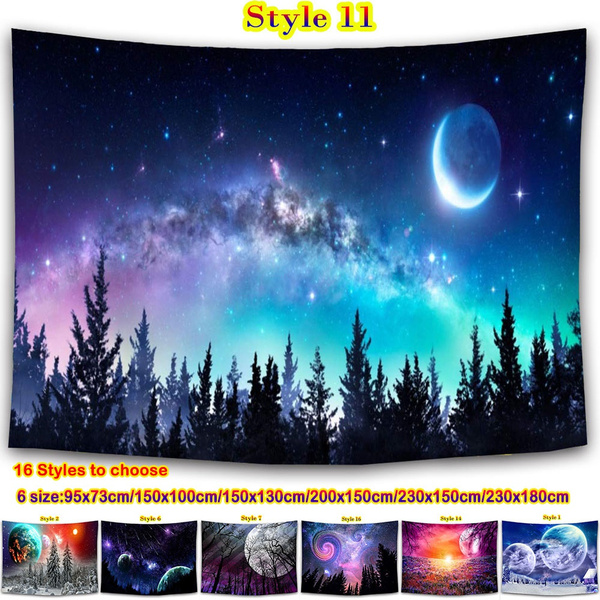 16 Styles 3D Digital Printing Landscape Tapestry Moon Large Tapestry ...