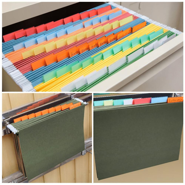 Office Plastic Tabs Documents Labels Blank Inserts File Folder Tabs ...