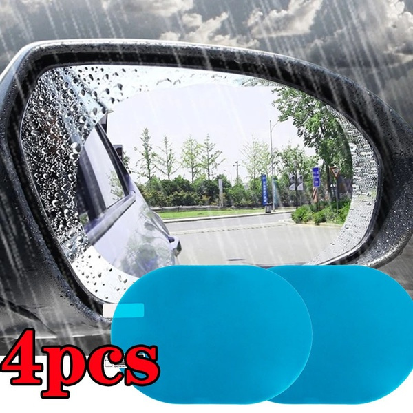 4Pcs Rainproof Car Rearview Mirror Film Anti-Fog Transparent Protective ...
