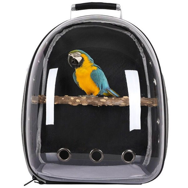 Bird Parrot Backpack Carrier Travel Bag with Perch Stand for Parakeets ...