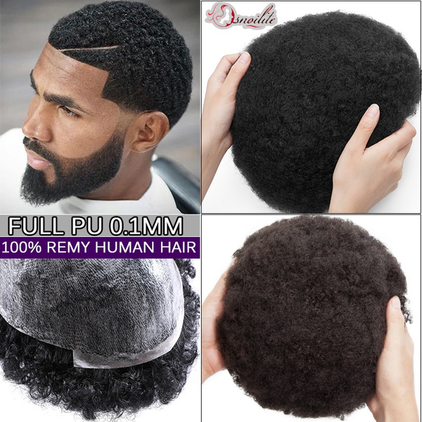 Africa American Wig Short Afro Hair Toupee Human Hair Toupee Topper For ...