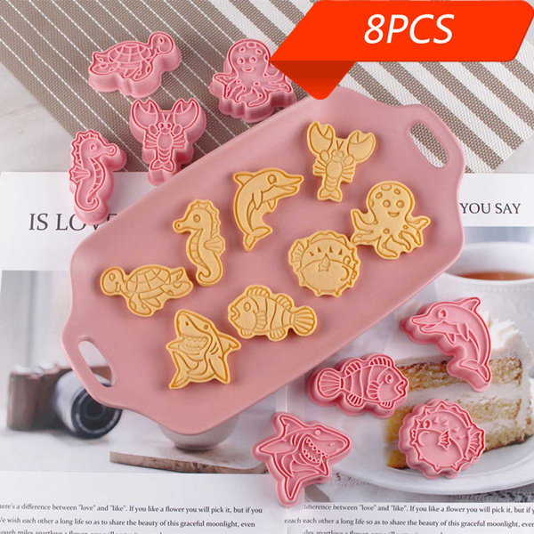 8 Pack Sea Animals Style Cookie Cutter Set Cookie Dessert Fondant ...