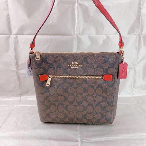 COACH C1554 Womens Rowan File Bag In Signature Canvas In Brown 1941 Red ...