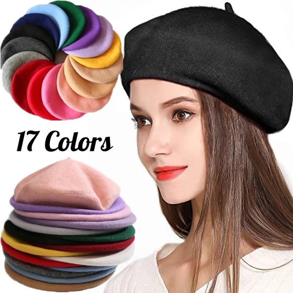 New Elegant Women Wool Berets Warm Winter Beanie Hat Retro Plain Beret ... New Elegant Women Wool Berets Warm Winter Beanie Hat Retro Plain Beret ...