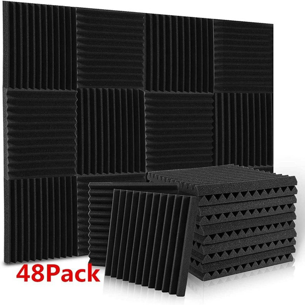 48/36/24pack 300x300x25mm Wedge Acoustic Foam Soundproofing Acoustic ...