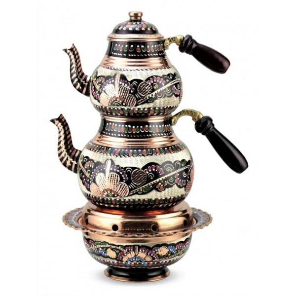 Morya Copper Turkish Tea Pots Teapot Set Warmer Coffee Teaware Kettle ...