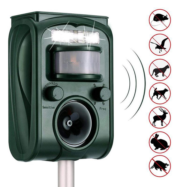 Ultrasonic Animal Repeller Solar Powered Waterproof Outdoor Animal ...