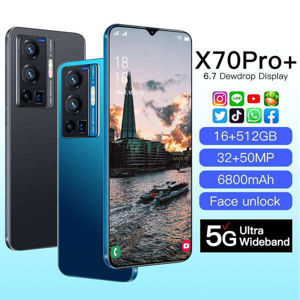 2022 New X70 Pro 5G Smartphone 6.7 Inch Screen with Memory 16GB RAM+ ...