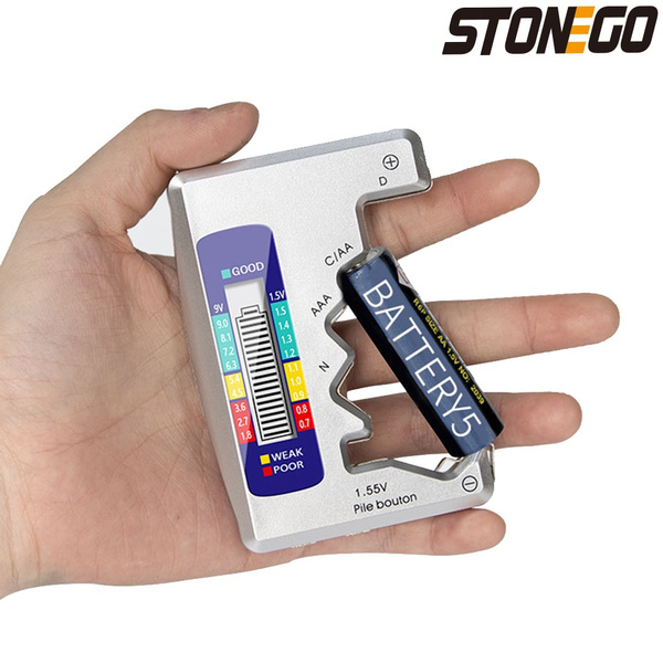 Digital Battery Tester LCD Display C D N AA AAA 9V 1.5V Battery Button ...