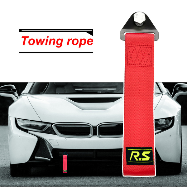 Car Tow Strap Towing Rope Belt Heavy Duty Red Tow Rally Sport Drift ...