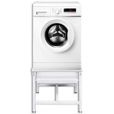 Washing Machine Pedestal Laundry Pedestal With Pull-Out Shelf White | Wish