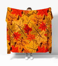 3D Printed Blanket，Maple leaf &Leaf ，Rectangle Blanket Flannel Blanket ...