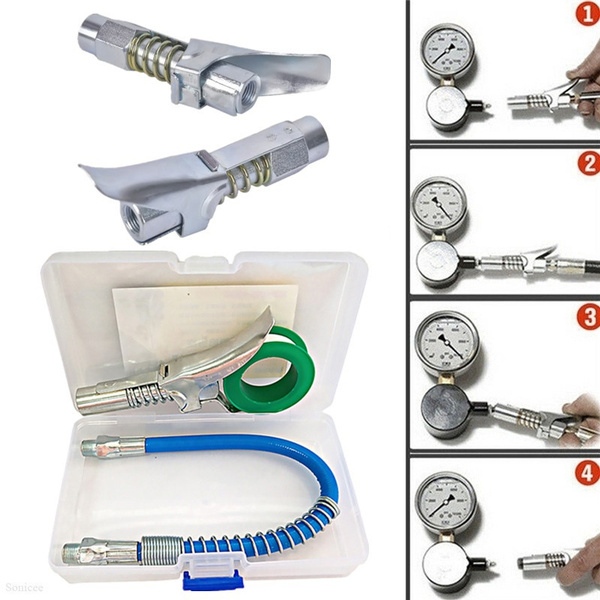 1/8'' NPT Grease Gun Adapter Hose Kit Gun Lock Grease Coupler Fitting ...