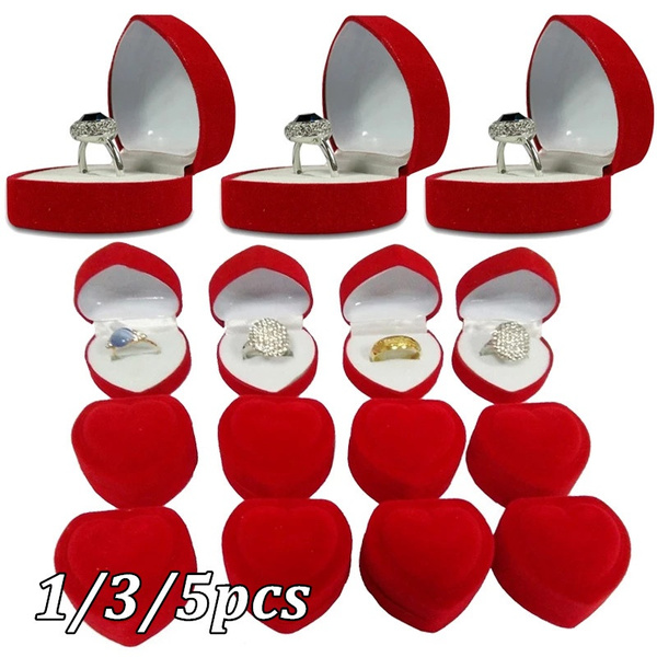 1/3/5pcs Red Foldable Fine Jewelry Box Display Storage Case Red ...