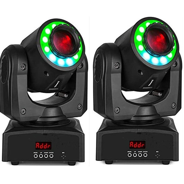2022 Update 2PCS 70W LED Moving Head Spot with RGB Circle Ring LED RGBW ...