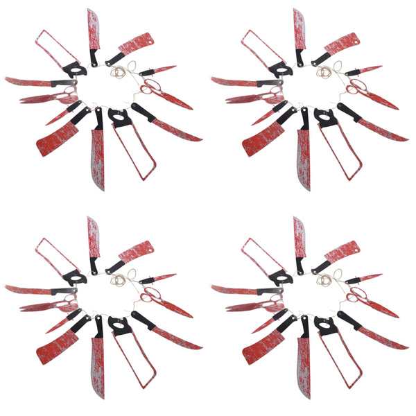 10 Sets Halloween Blood Knife String Horror Fake Torture Bloody Garland ...