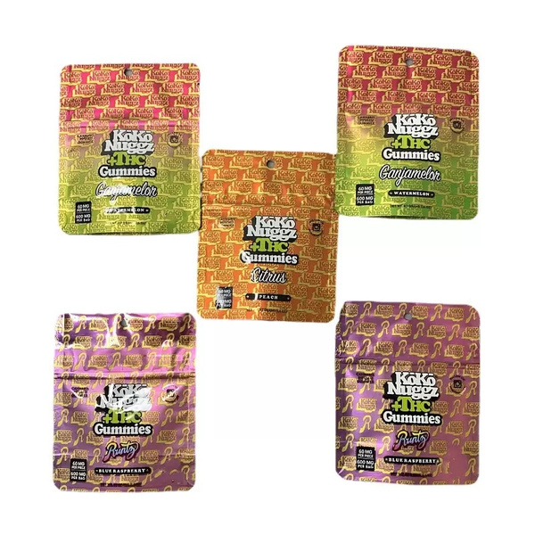 600mg koko nuggz runtz packing bags watermelon Gummies Zip Lock pack ...