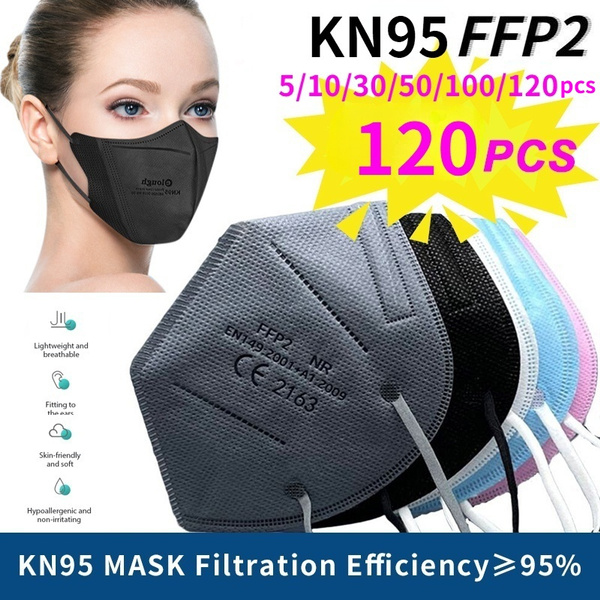 120/100/50/30/10PCS 3D Elough Knife Face Mask Colors KN95 Masks Fpp2 ...