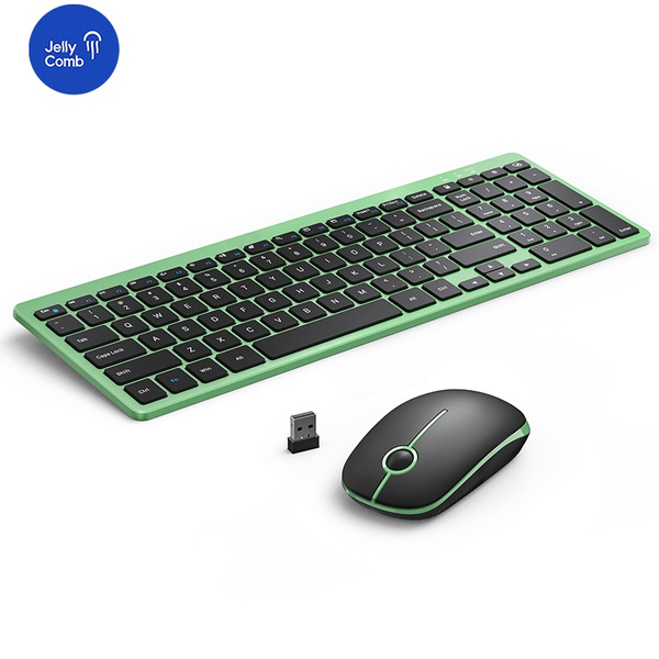 Jelly Comb Wireless Keyboard and Mouse, 2.4G Ultra Slim Wireless ...