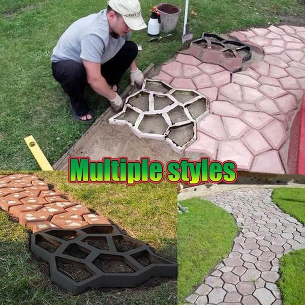10Types Garden Walk Pavement Mold DIY Manually Paving Cement Brick ...