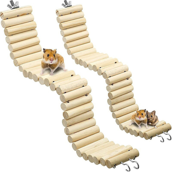 Wooden Parrot Bird Ladder Climbing Ropeway Hamster Toy Pet Training ...