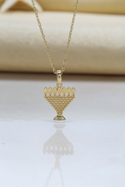 925 Sterling Silver Jerusalem Menorah Necklace, Silver Jerusalem ...