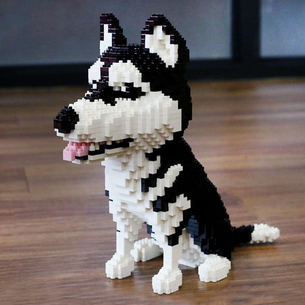 16042 Animal World Siberian Husky Dog Sit Pet 3D Model DIY Mini Diamond ...