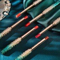 Small thin tube retro velvet lipstick embossed lipstick semi-matte ...