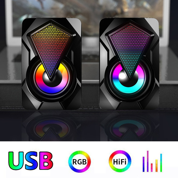2.0 cool rgb lantern subwoofer notebook small speaker usb wired mini ...