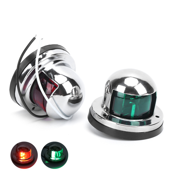 8‑LED Boat Navigation Light Red/Green Signal Lamp Stainless Steel Yacht ...