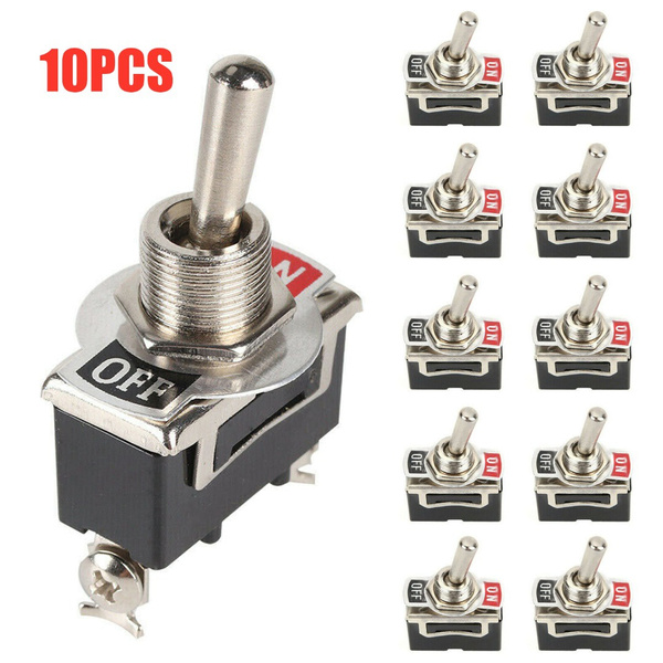 10pcs Toggle Switch 10A 12V 24V 220V 230V ON/OFF 2 pin Car Rocker ...