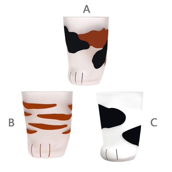 Cat Claw Bottom Cup Frosted Glass Cat Palm Milk Coffee Cup Cat Feet Cup ...