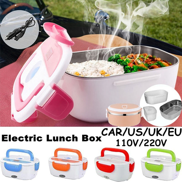 220V Home&Car US Plug/EU Plug Bento Boxes Food Heating Lunch Bento Box ...