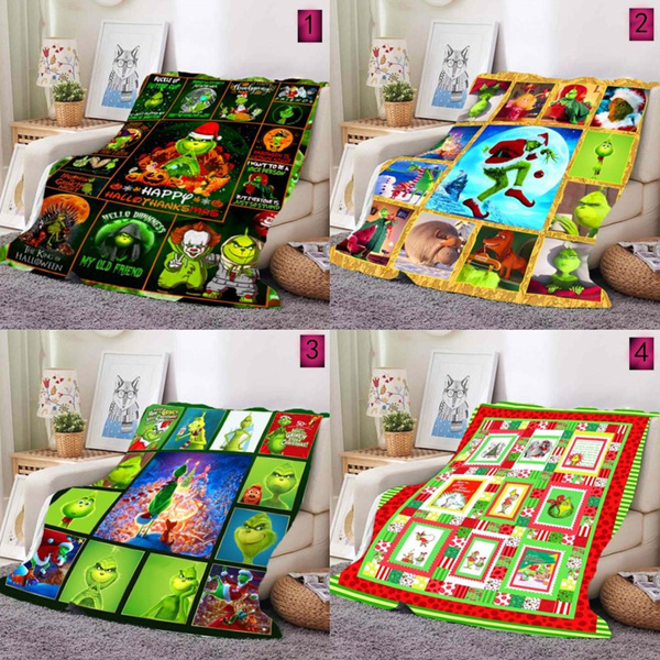 The Grinch Quilt How The Grinch Stole Christmas Xmas Idea Gift Soft ...